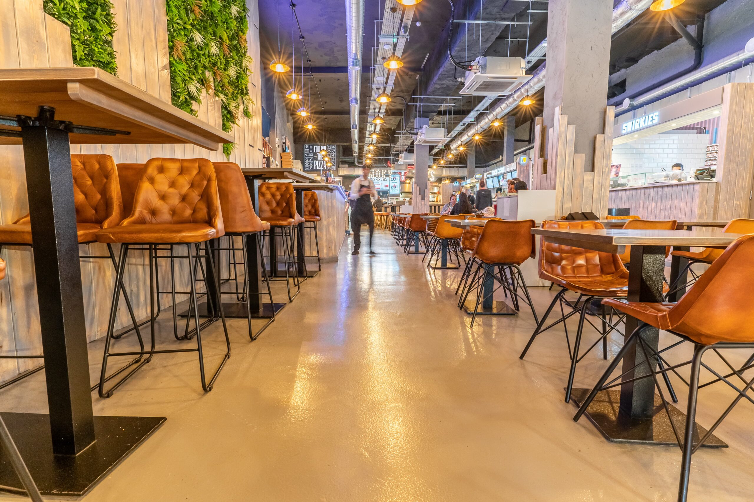 Epoxy Resin Floor Coat in Medz Corner Food Hall - Polished Concrete ...
